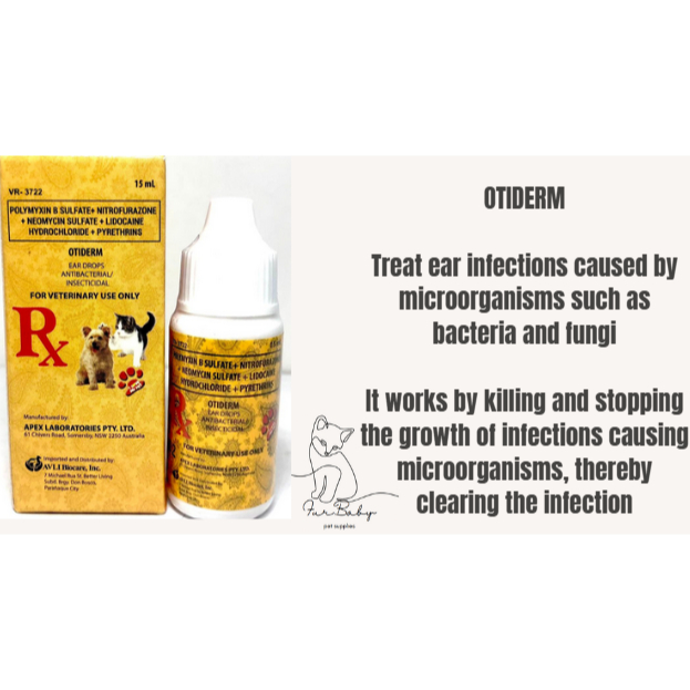 Otiderm Antibacterial Insecticidal Ear Drops for Dogs and Cats | Shopee ...