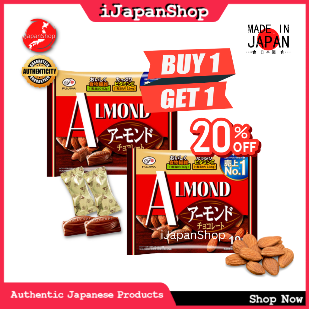 Buy 1 Get 1 Fujiya Japan Almond Peanut Premium Chocolate with Vitamin E ...