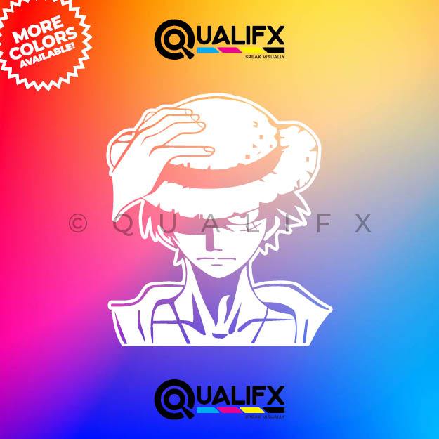 Luffy One Piece Sticker Decal Waterproof Vinyl Cut Out Reflective Gold ...