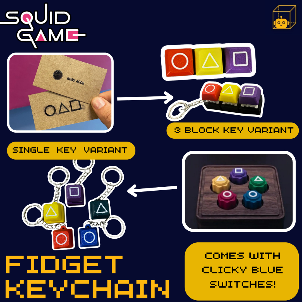 PixelBlock3D Squid Game Inspired Fidget Keychain Gonggi 456 Season 2 ...