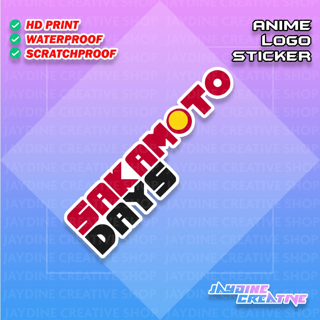 Sakamoto Days Logo Sticker, Indoor Outdoor Vinyl Sticker, Waterproof ...