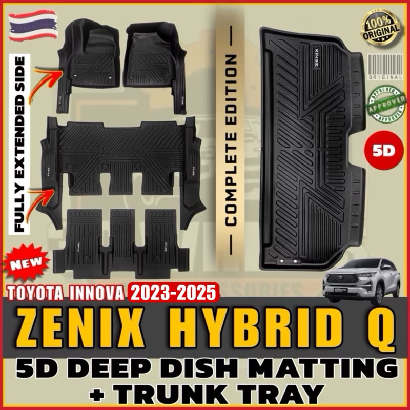 TOYOTA INNOVA ZENIX HYBRID Q 2023-2025 5D DEEP DISH MATTING AND TRUNK ...