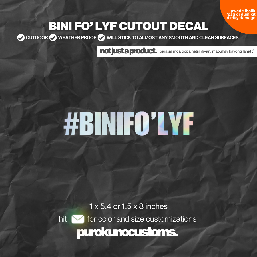 BINI FOR LIFE CUTOUT DECAL STICKER | Shopee Malaysia