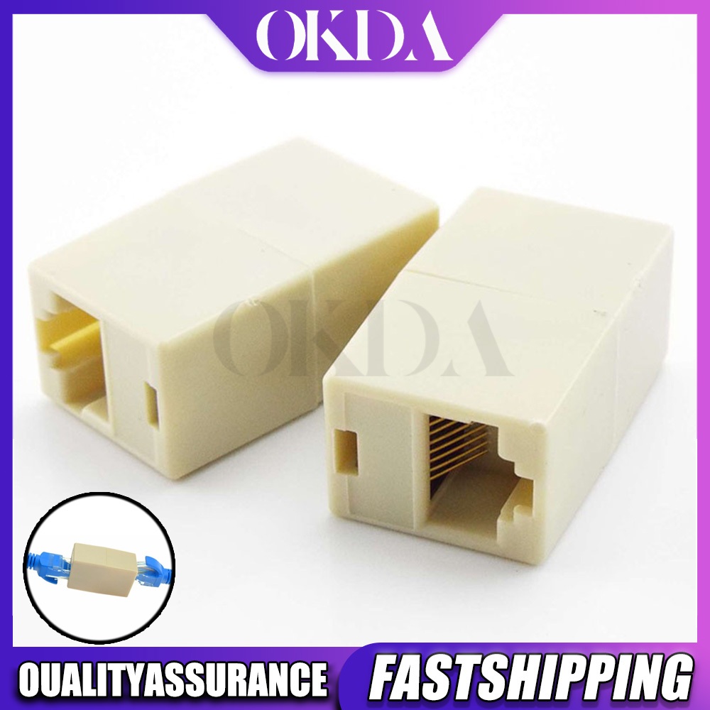 OKDA RJ45 Coupling CAT7/ CAT6/ CAT5E PVC Ethernet Adapter Network ...