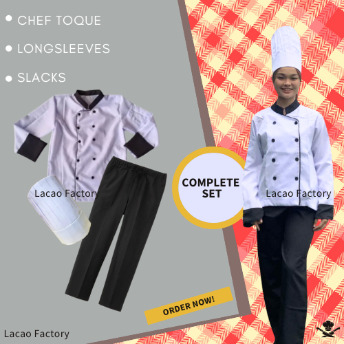 Lacaofactory Unisex Chef Attire Complete Set and onesize Toque Only ...