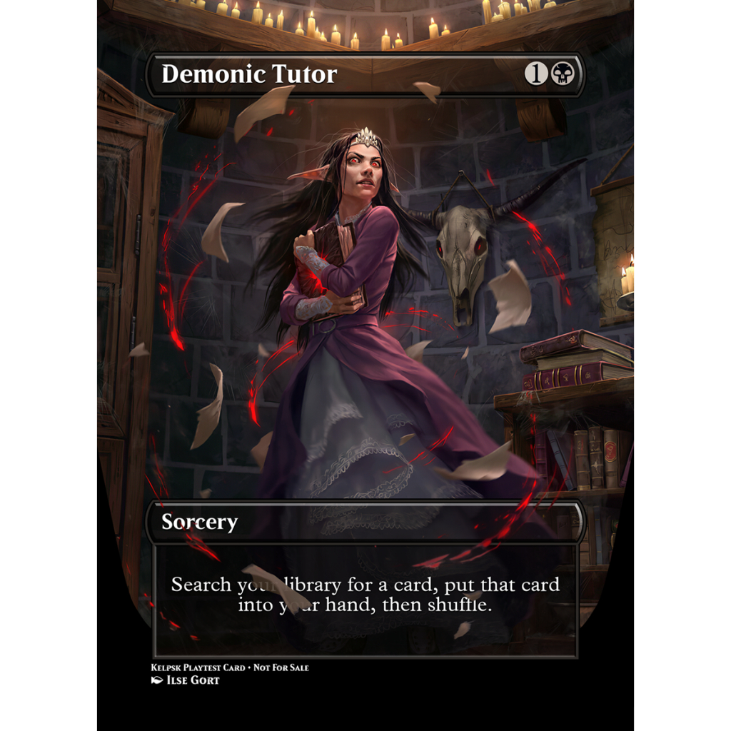 Custom Art Card - Demonic Tutor (Borderless) | Shopee Malaysia