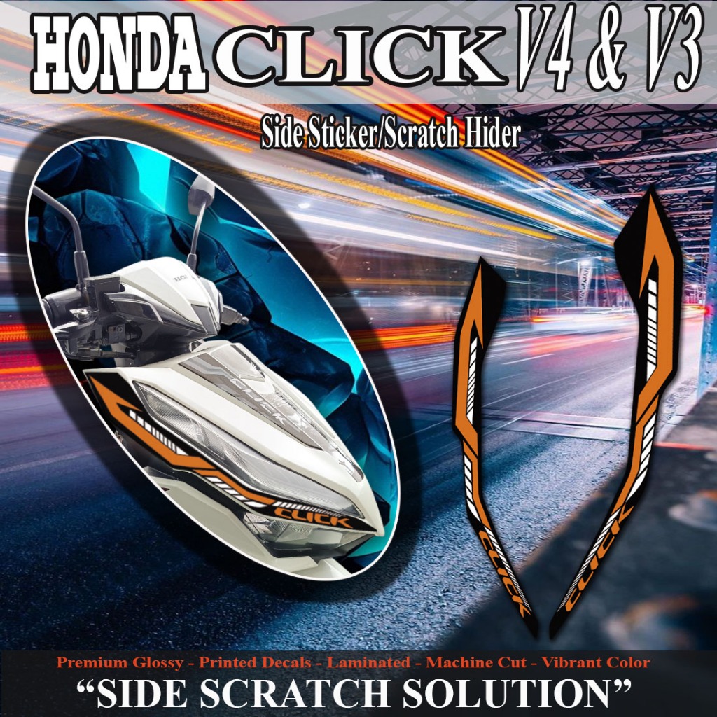 SIDE STICKER NEW TECH DESIGN FOR HONDA CLICK VERSION 4 AND VERSION 3 ...