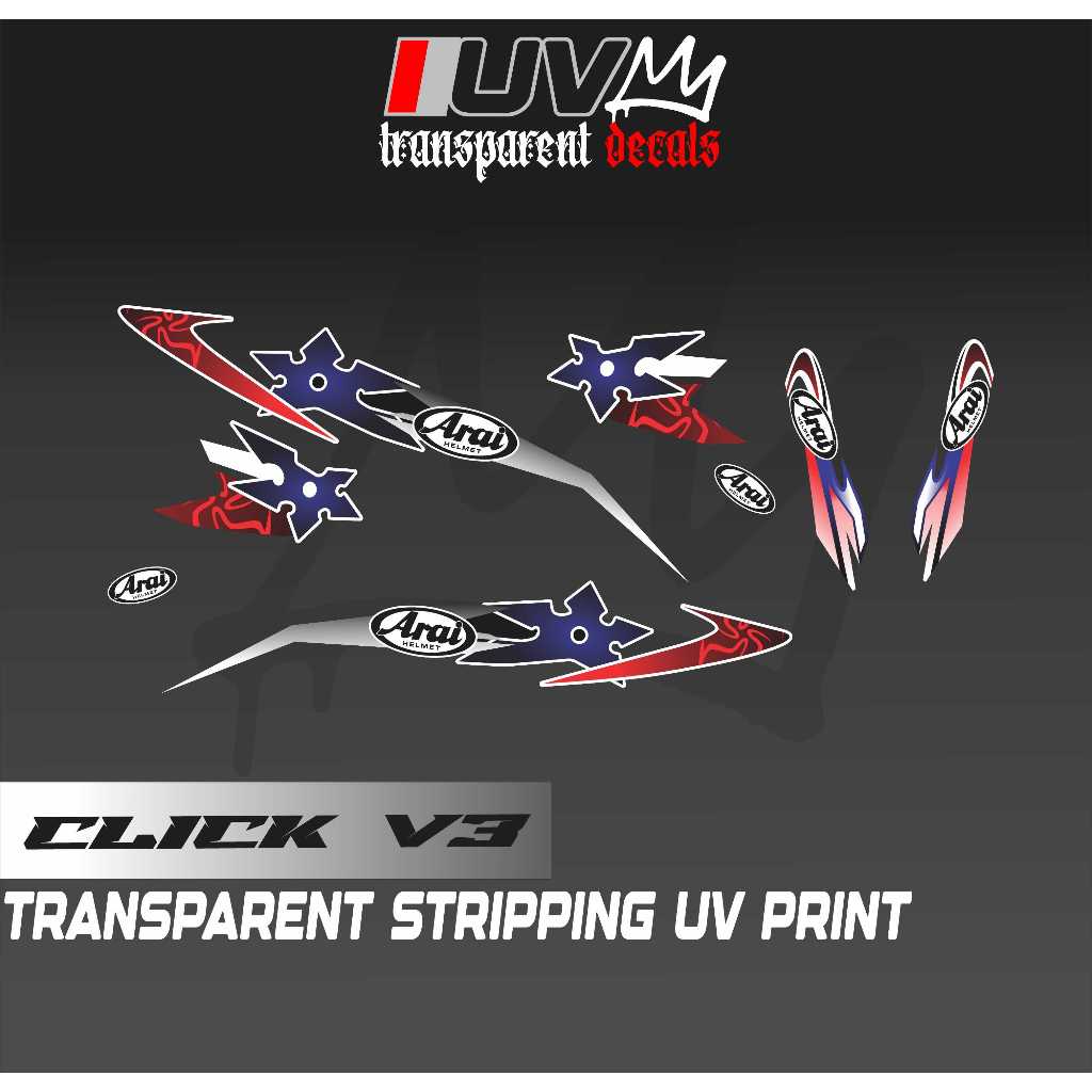 HONDA CLICK V3 125 UV TRANSPARENT DECALS | Shopee Malaysia