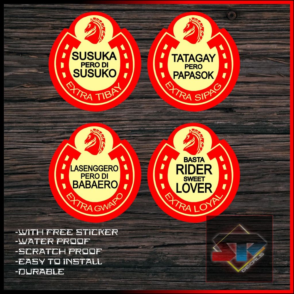 Red Horse Spoof Design Sticker, vinyl laminated | Shopee Malaysia