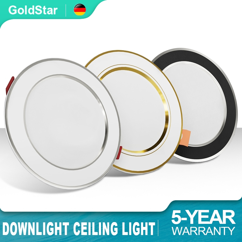 Gold Star Ultra Thin Pin Light Led Ceiling Light Tri Color Recessed ...