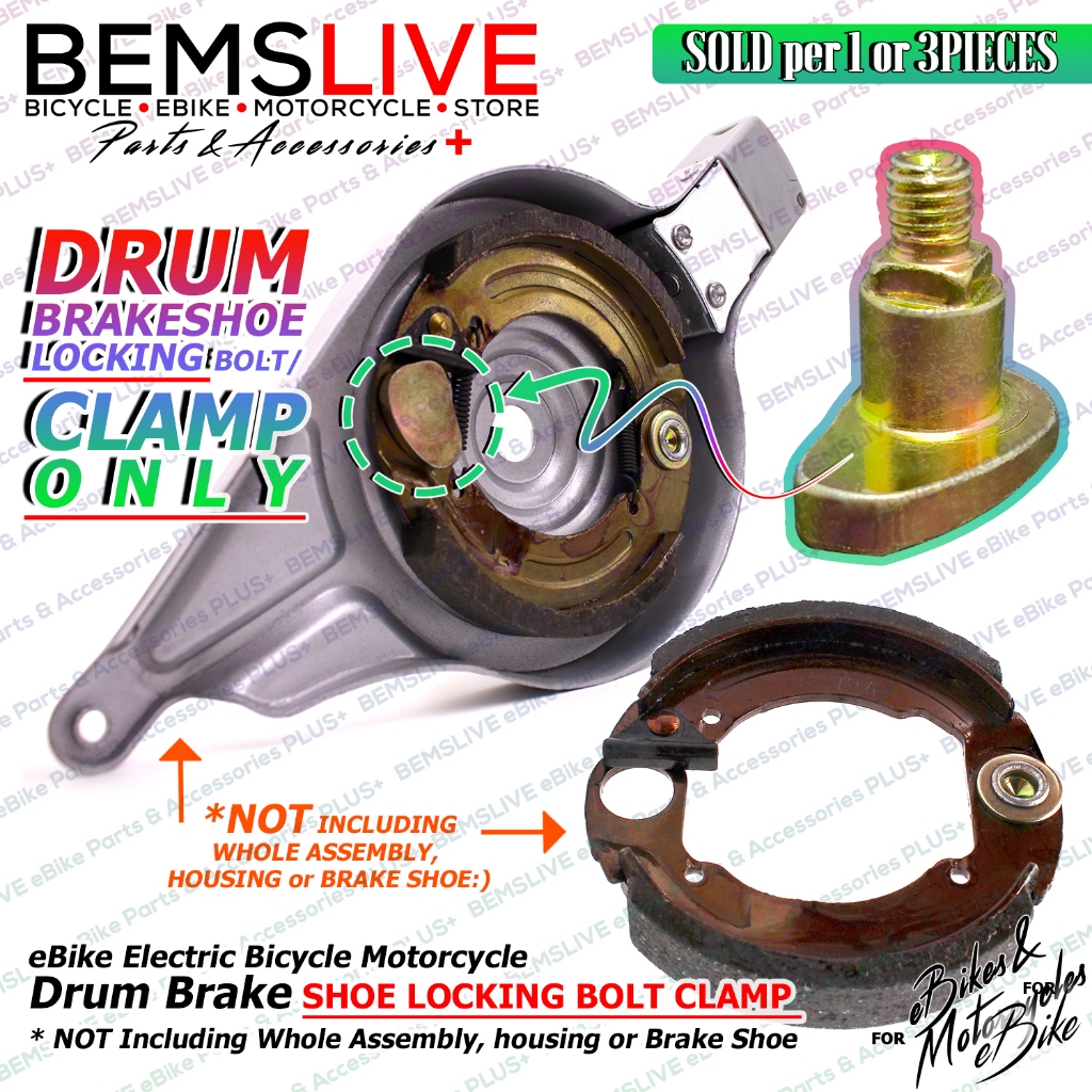 BEMS Drum Brake Shoe Locking Bolt Clamp Clip ONLY for eBikes ...