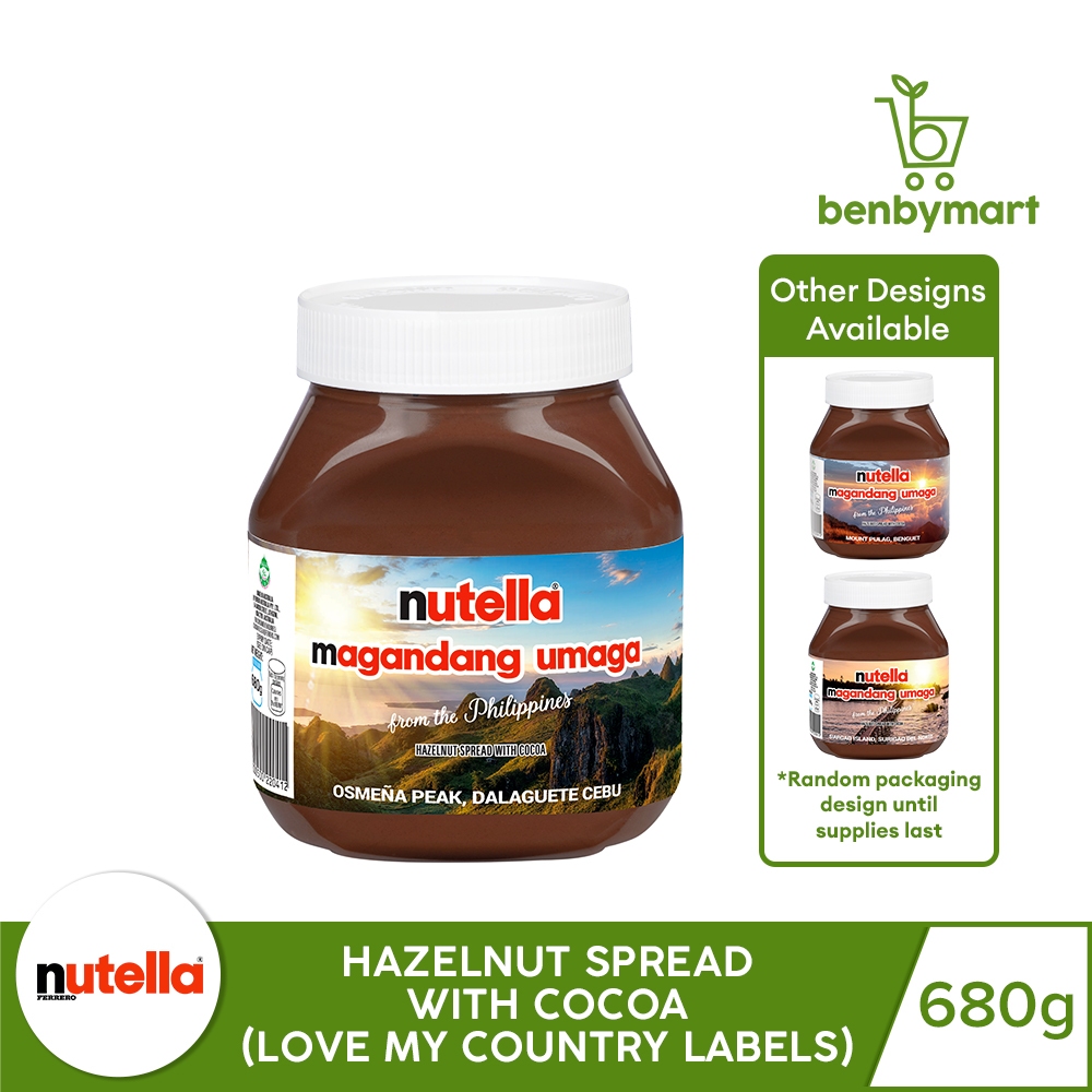 Nutella Chocolate Hazelnut Spread 680g - Love My Country Labels (Random ...