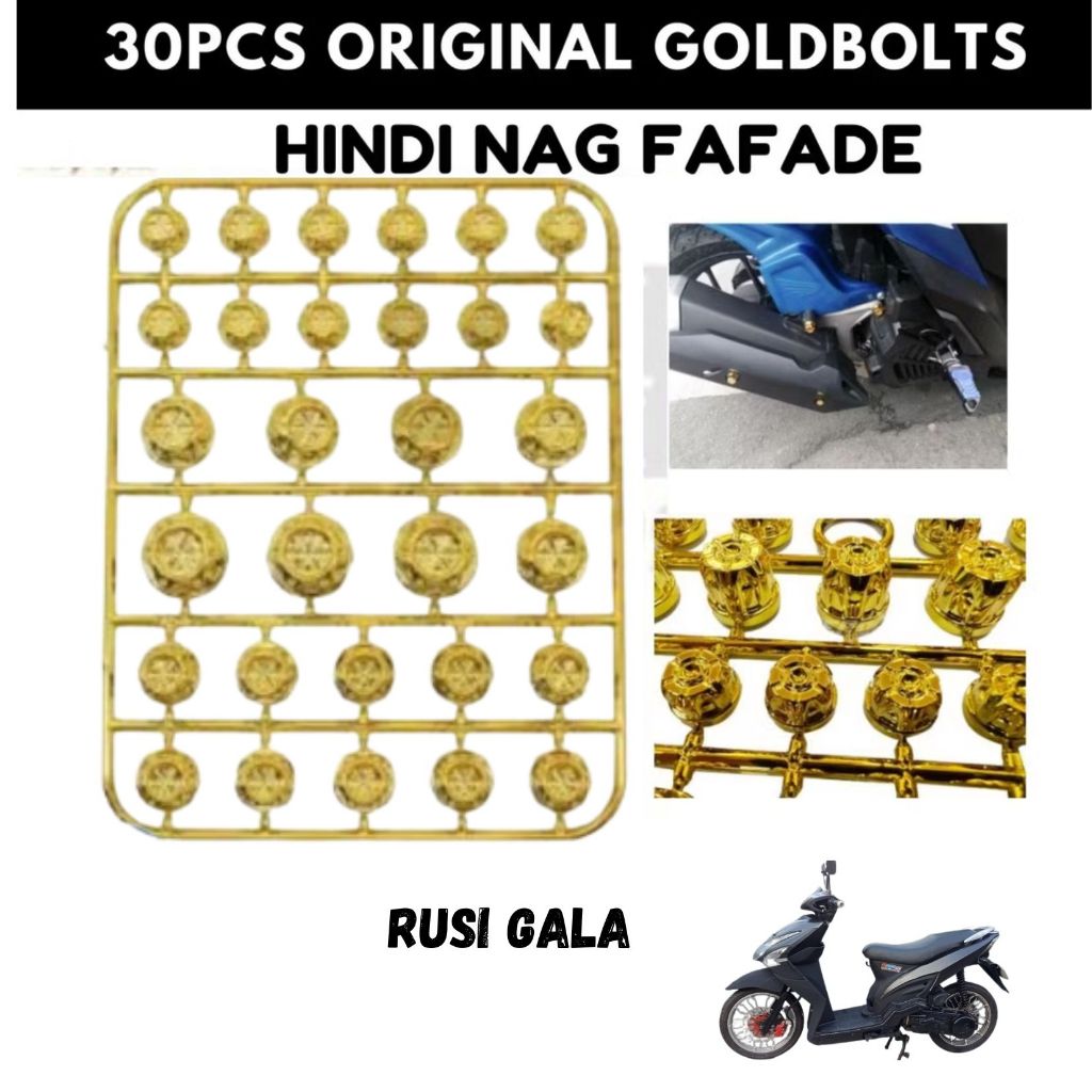 RUSI GALA GOLD BOLT Cap Crew Nut Universal 30 Pcs Set Motorcycle ...