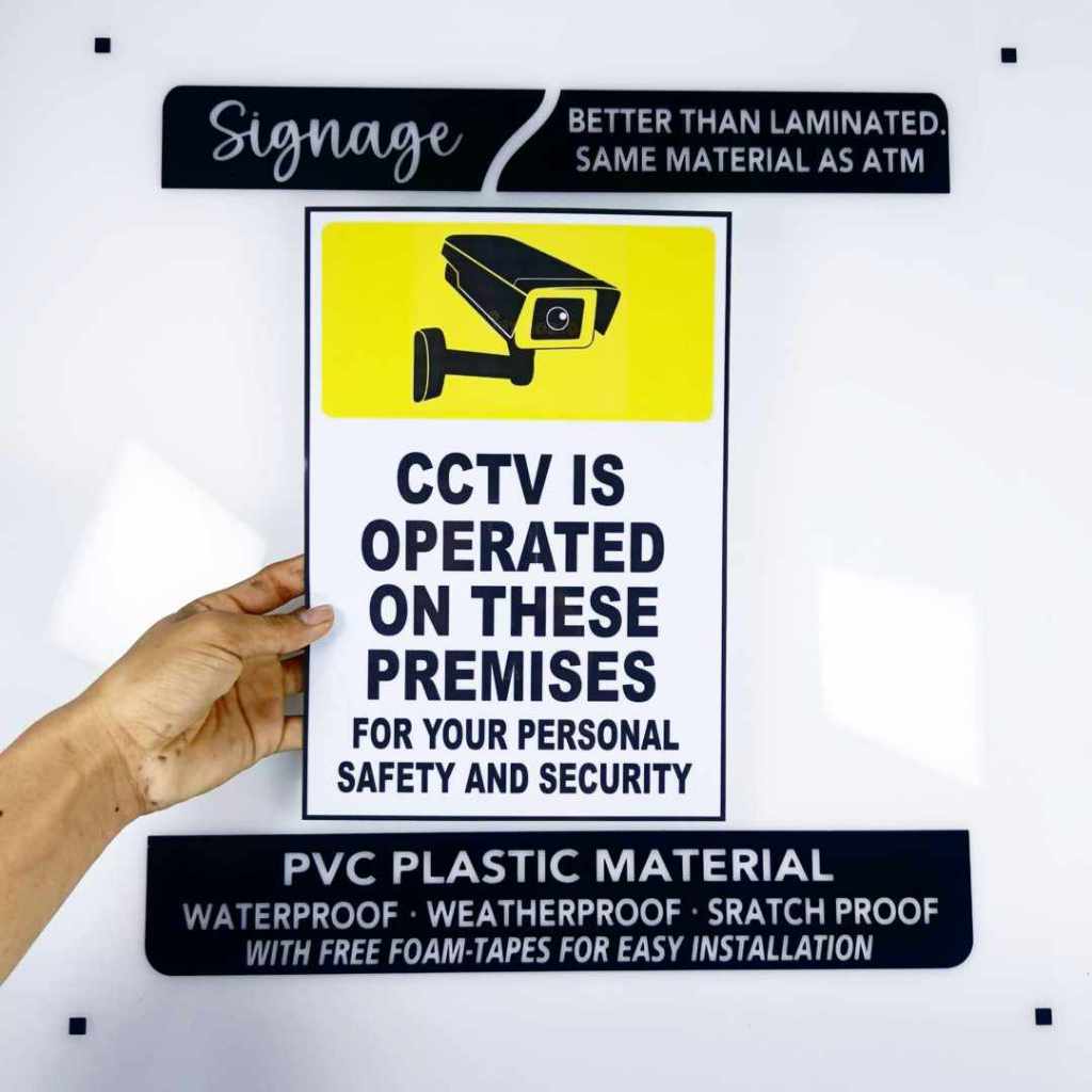 SIGNAGE - CCTV IS OPERATED ON THESE PREMISES - PVC PLASTIC MATERIAL ...
