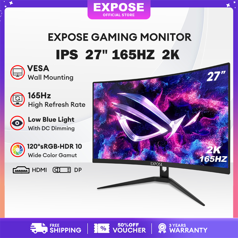 Expose Gaming Monitor curved 24 Inch Monitor 144HZ PC Monitor 27 Inch ...