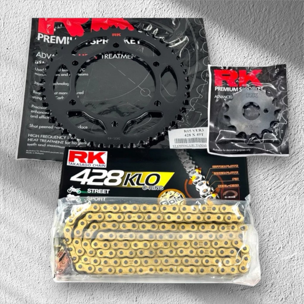 RK RACING CHAIN & SPROCKET SET R15 V3/ R15M/ MT-15/ XSR 155 ORING CHAIN ...