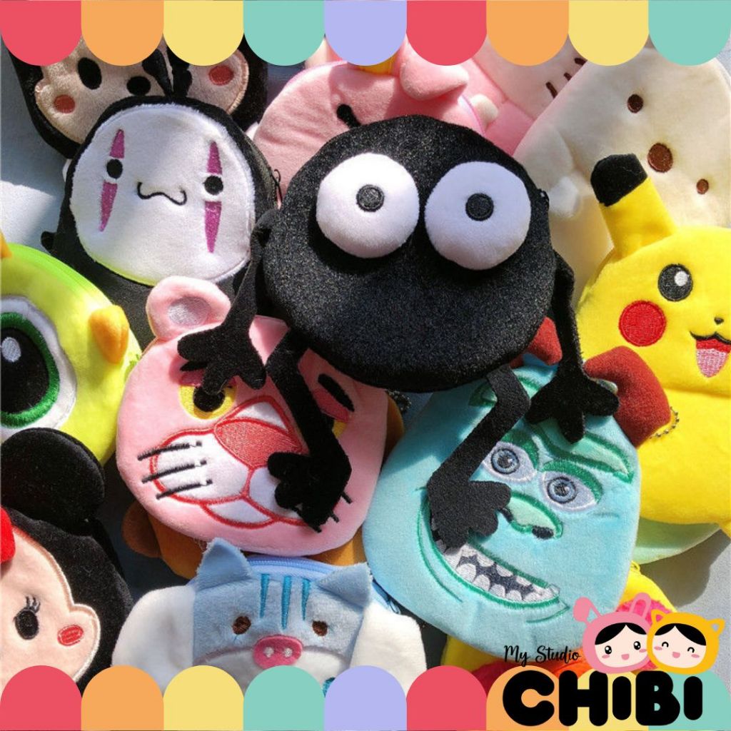 [My Studio Chibi] Kawaii Plush Coin Purse Sanrio Studio Ghibli Totoro ...