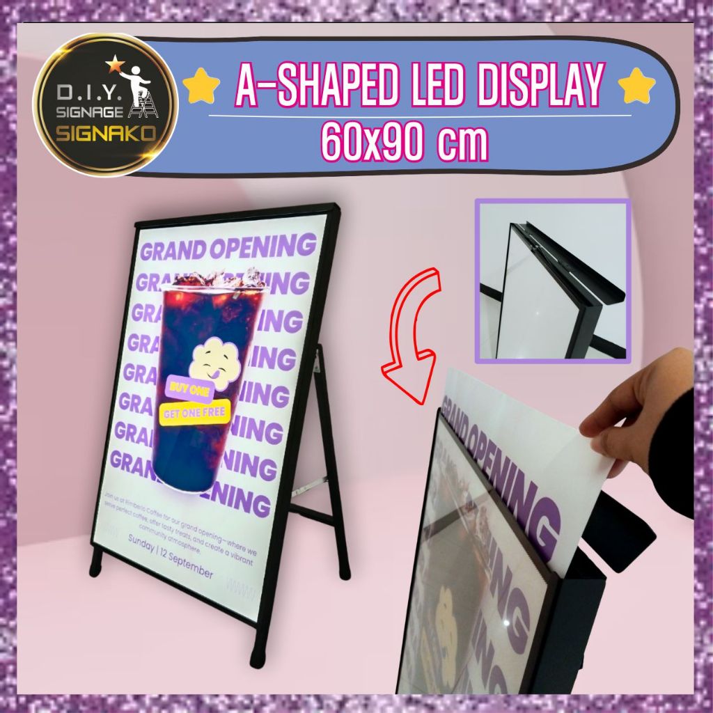 Steel "A" Type Foldable Menu Light Standee / Food Printing Stand ...