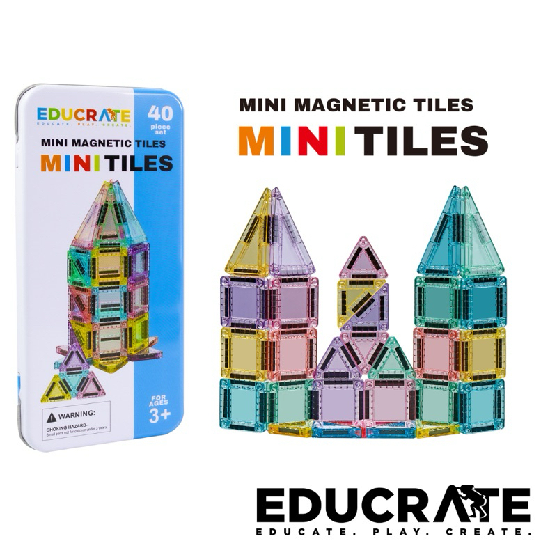 EducratePH Mini Magnetic Tiles 40pc Set with Travel Tin Case | Shopee ...