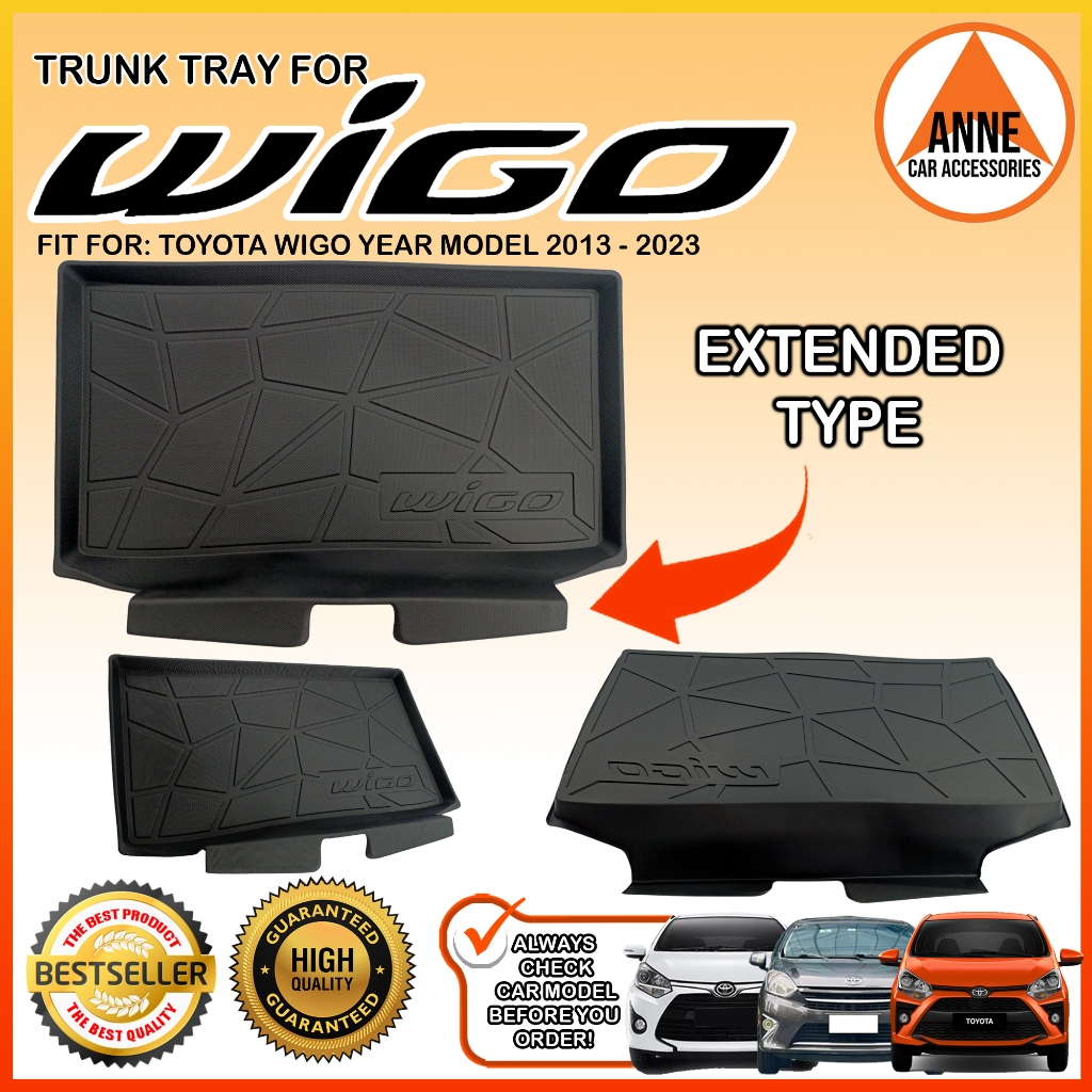 Toyota Wigo Gen 1 & Gen 2 2013 - 2023 / 2024-2025 Car Trunk Tray ...