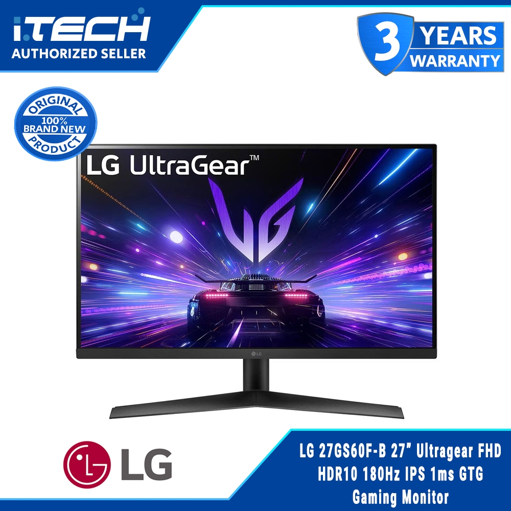 LG 27GS60F-B 27” Ultragear FHD HDR10 180Hz IPS 1ms GTG Gaming Monitor ...