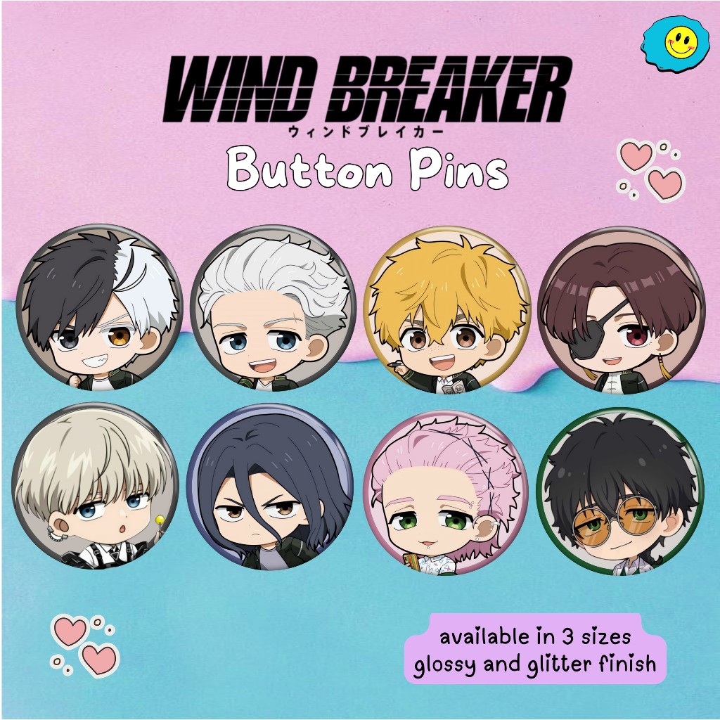 Wind Breaker Button Pin Badge Anime Windbreaker Button Pins 25mm 32mm ...