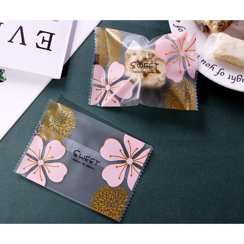 (100pcs) 5.5x8.5 CM Sweet Cookie Bag Candy Pastry Heat Seal Wrapper ...