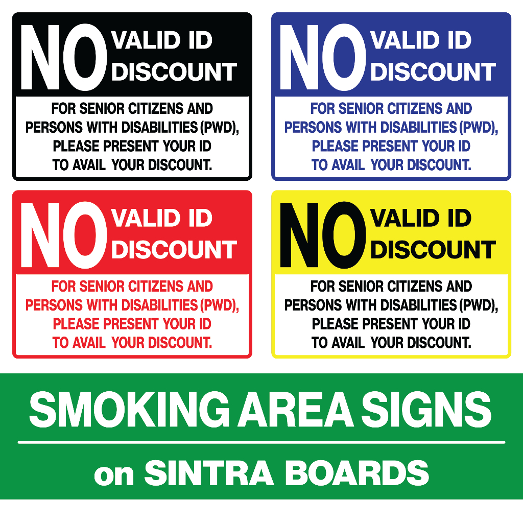 No ID No Signs on Sintra Boards Safety Signage For Household and ...