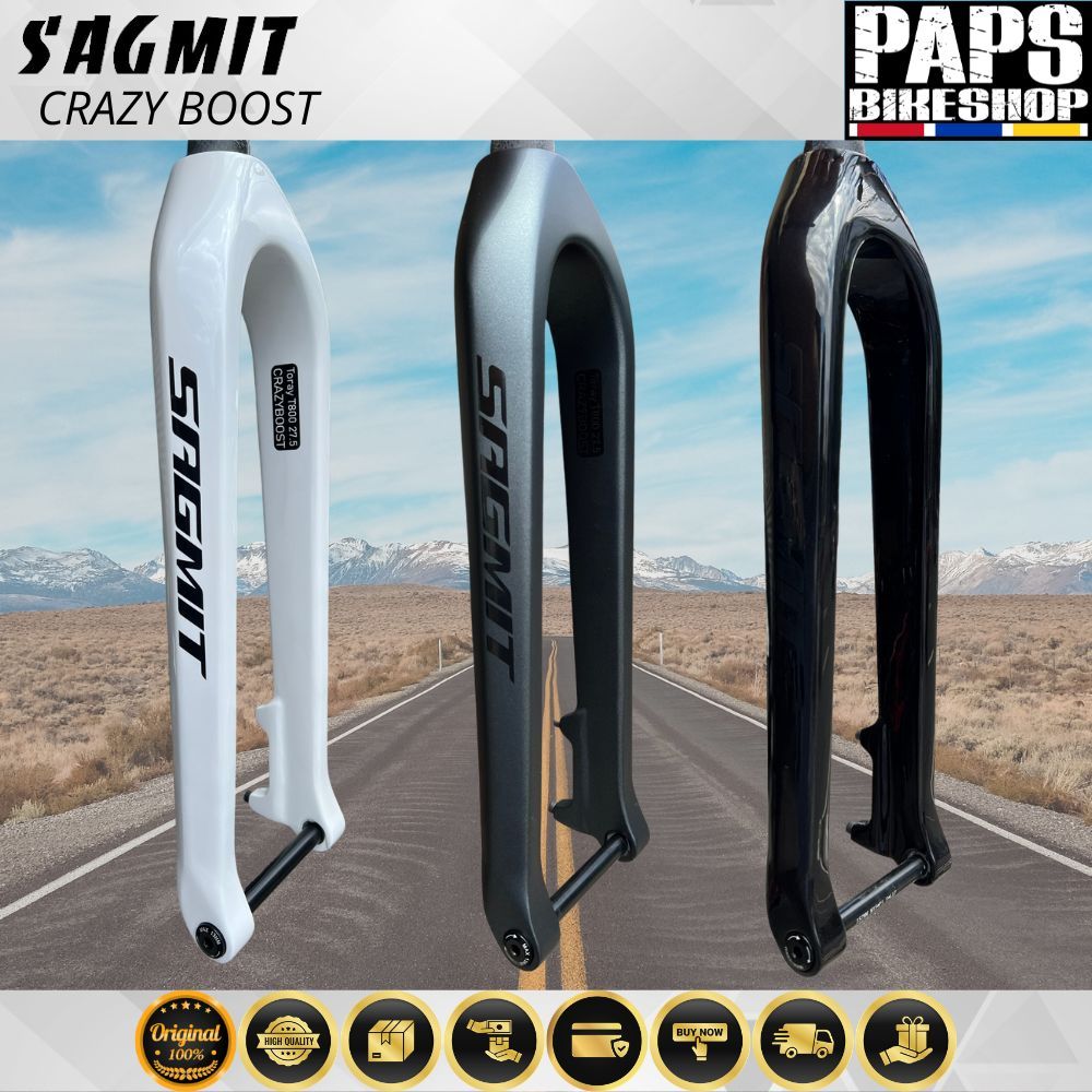 SAGMIT CRAZY BOOST RIGID FORK CARBON T800 WITH 1 YEAR FACTORY WARRANTY ...