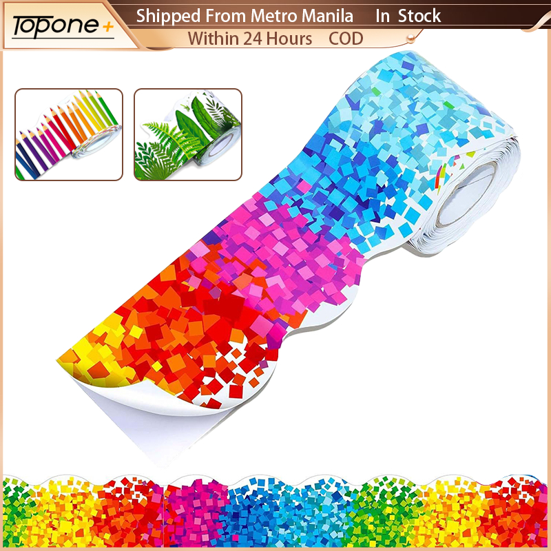 18M/Roll Bulletin Board Borders Self Adhesive Colorful Border Classroom ...