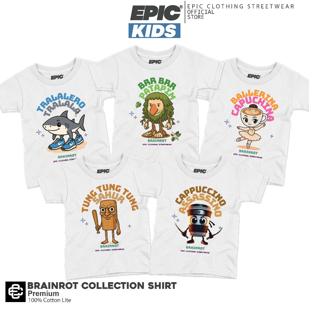 BRAINROT CHARACTER - Kids And Adult - Epic Clothing Streetwear | Shopee ...