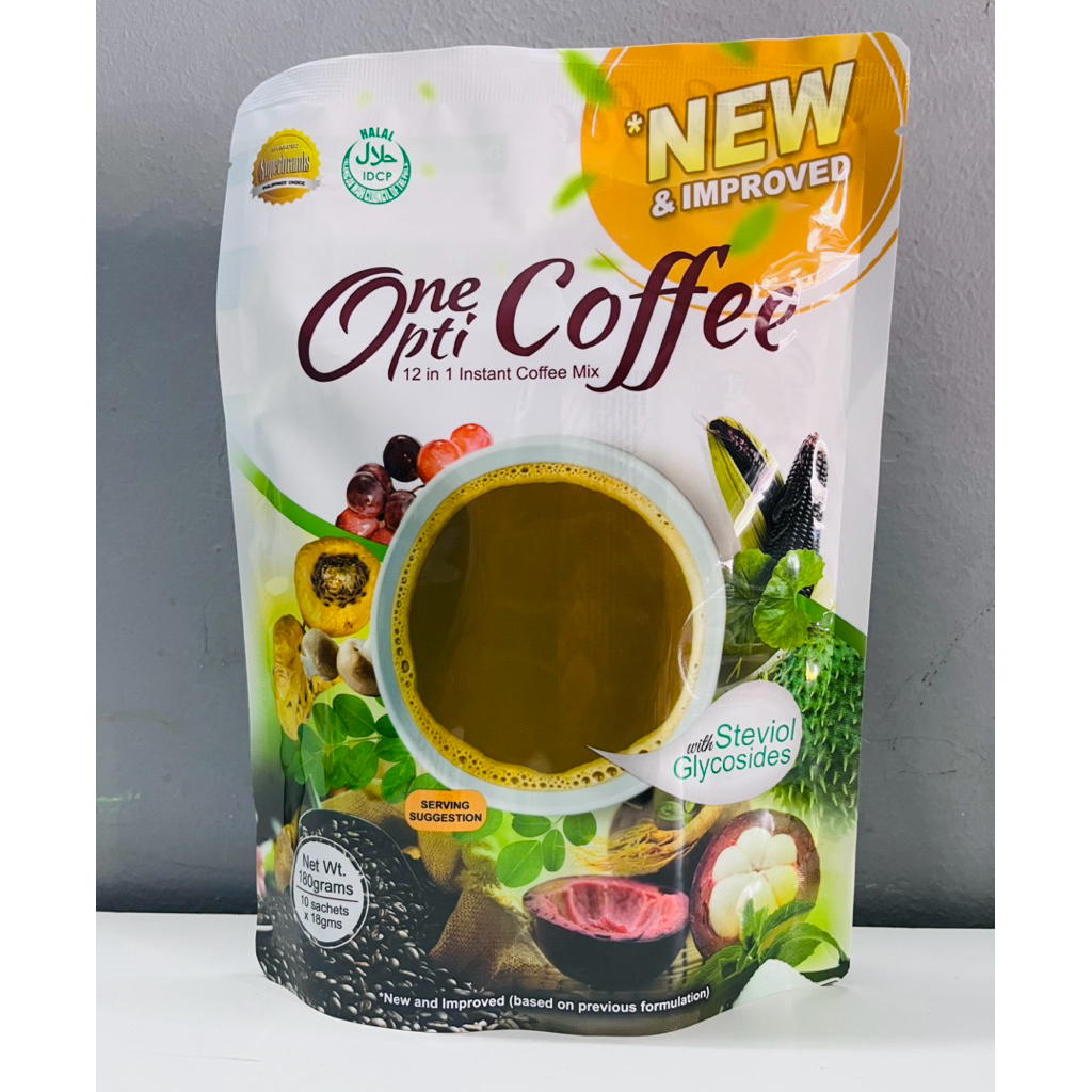 ONE OPTI COFFEE 12 in 1 Instant Coffee Mix ( 10 Sachet) | Shopee Malaysia
