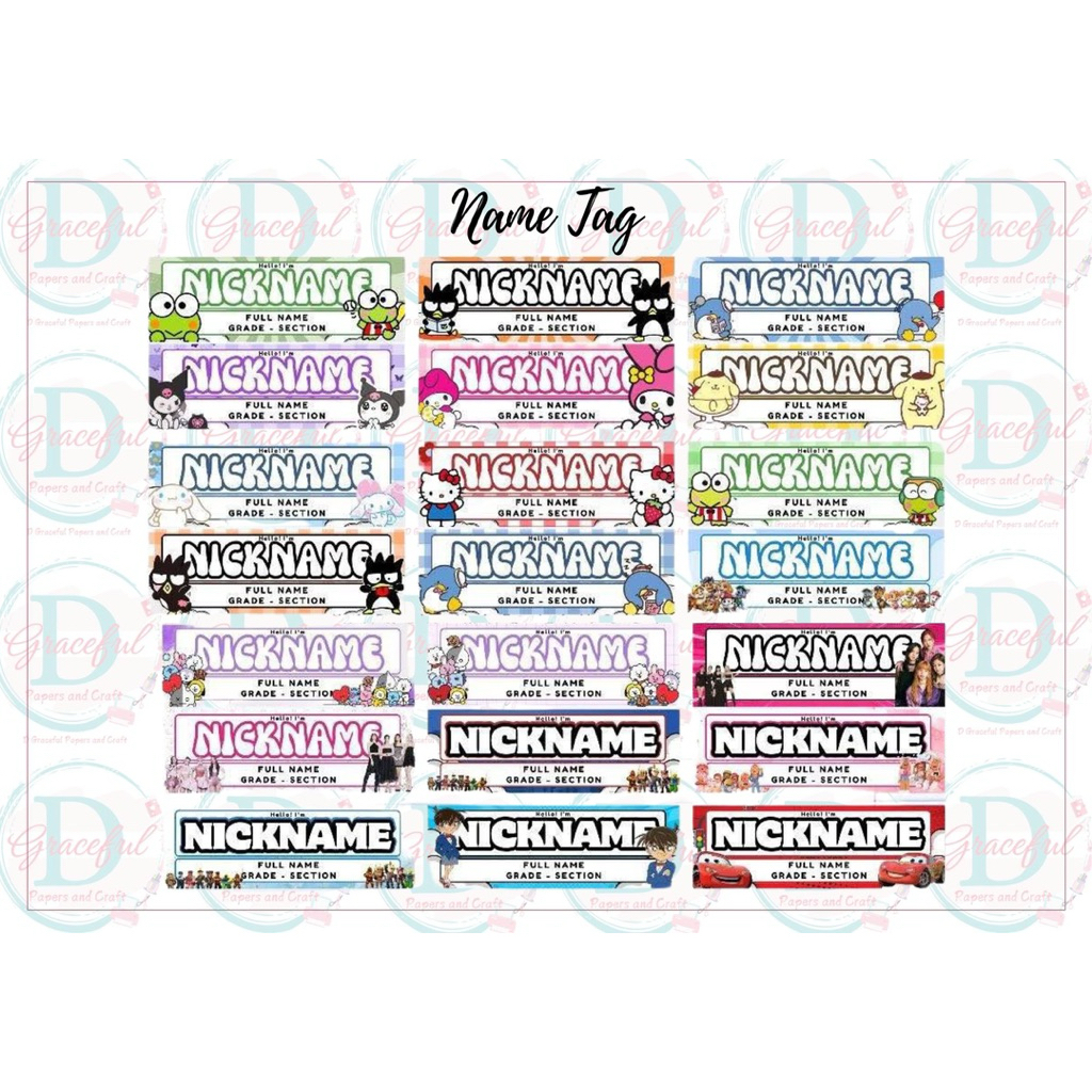 Personalized Laminated Name tags with free ID lace | Shopee Malaysia