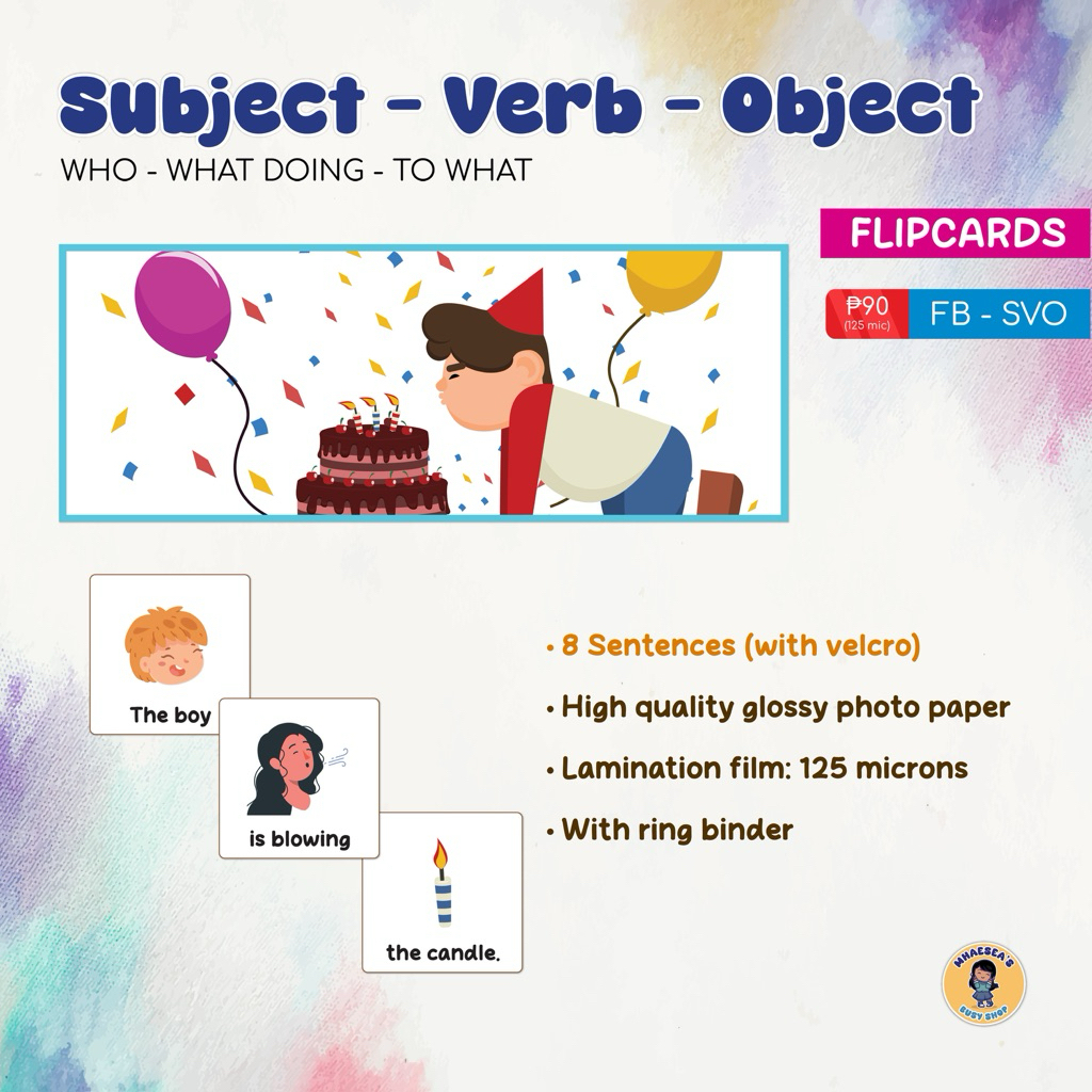 SVO (Subject - Verb - Object) Flipcards - Sentence Construction ...