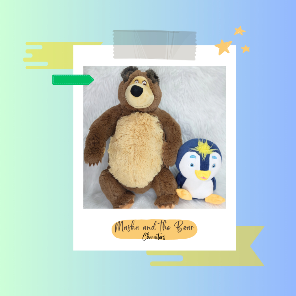 Masha and the Bear - Bear & Penguin Plush Toy | Shopee Malaysia