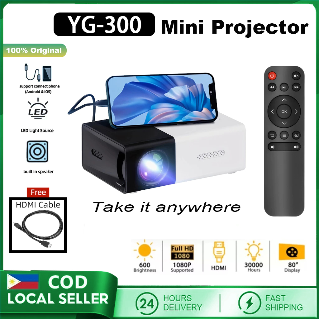 Projector Y300 4K UHD Small OS Android with HDMI USB Projector Home ...