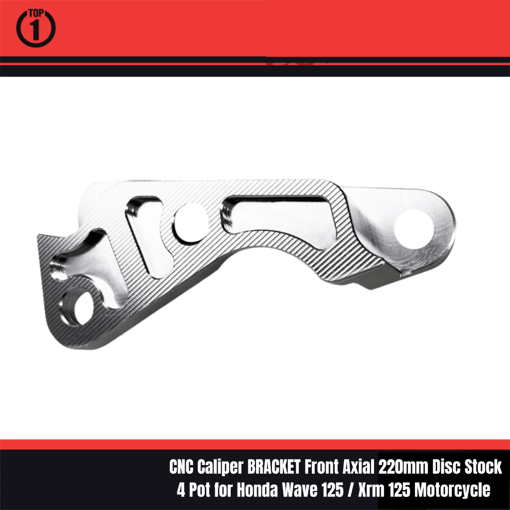 TOP1 PH 4 Pot Caliper BRACKET CNC Front Axial 220mm Disc Honda WAVE 125 ...