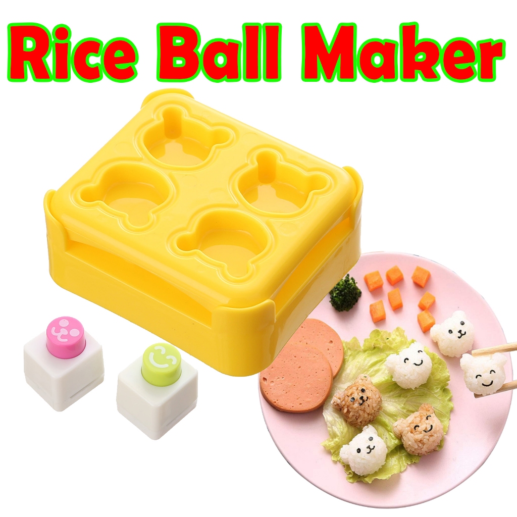 Baby Bear Rice Ball Maker and Nori Punch Cute Rice and Boiled Egg Mold ...