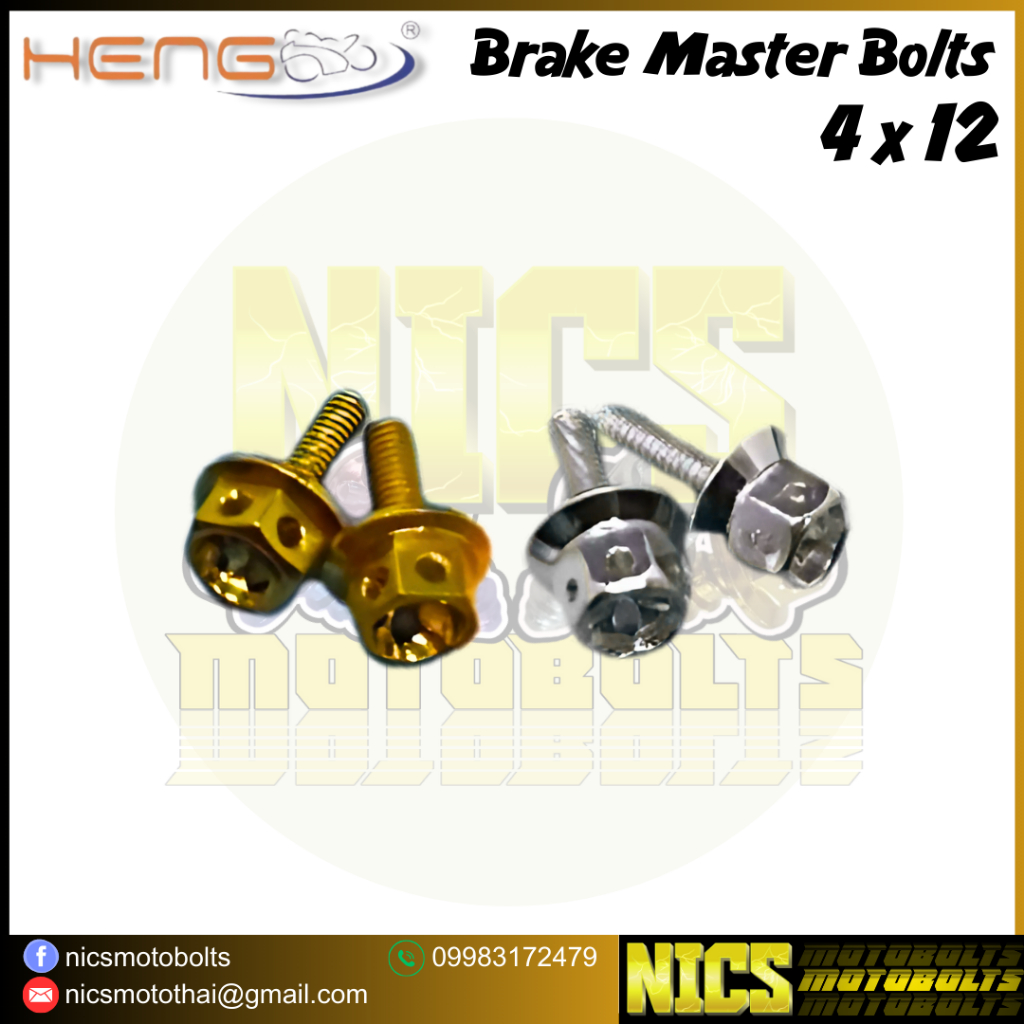 nicsmotobolts - HENG BRAKE MASTER BOLTS SCREW FLOWER (4 by 12) SOLD PER ...