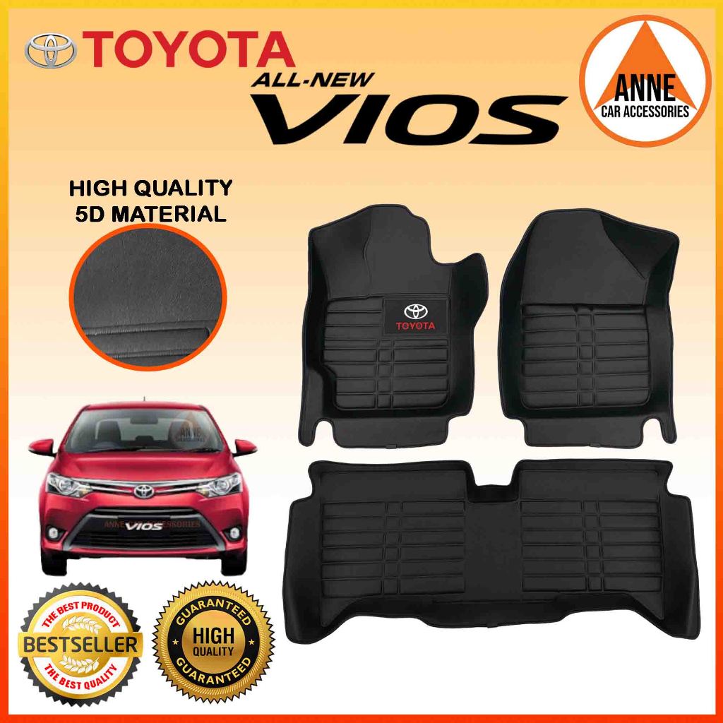 5D Deep Dish Matting for Toyota Vios Gen2 2007 2008 2009 2010 2011 2012 ...
