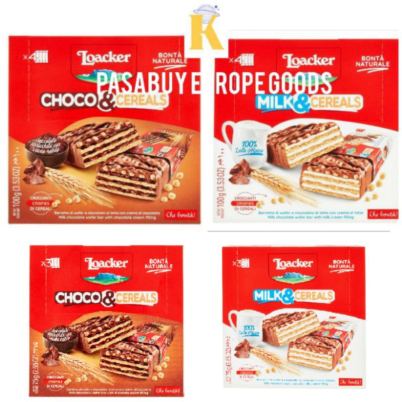 Loacker Cereal (Milk or Choco) 25g by 3 per box | Shopee Malaysia