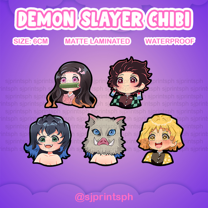 Demon Slayer CHIBI stickers | Waterproof Vinyl stickers | Shopee Malaysia
