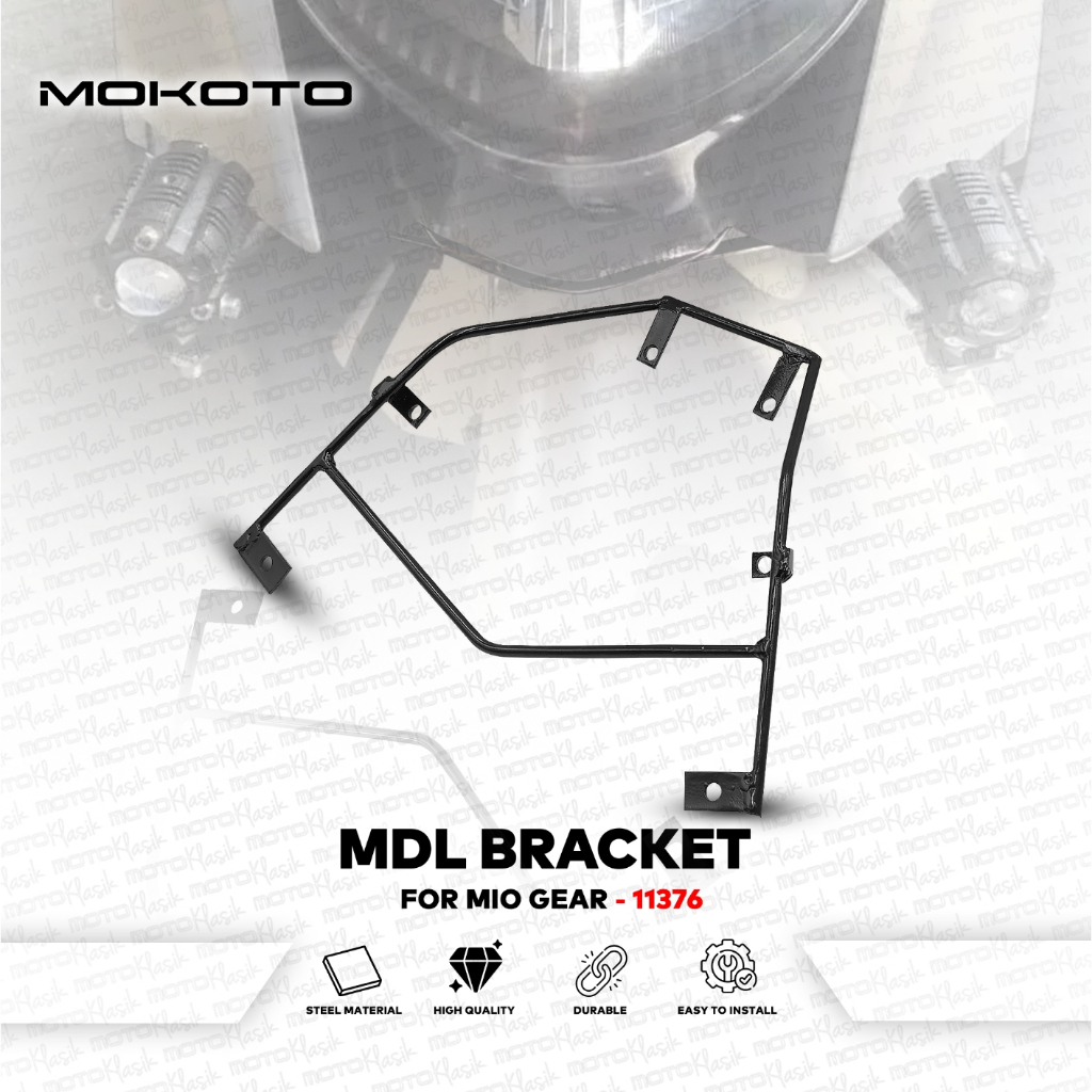 MIO GEAR 125 LED BRACKET MKT-11376 MATTE BLACK MINI DRIVING LIGHT ...