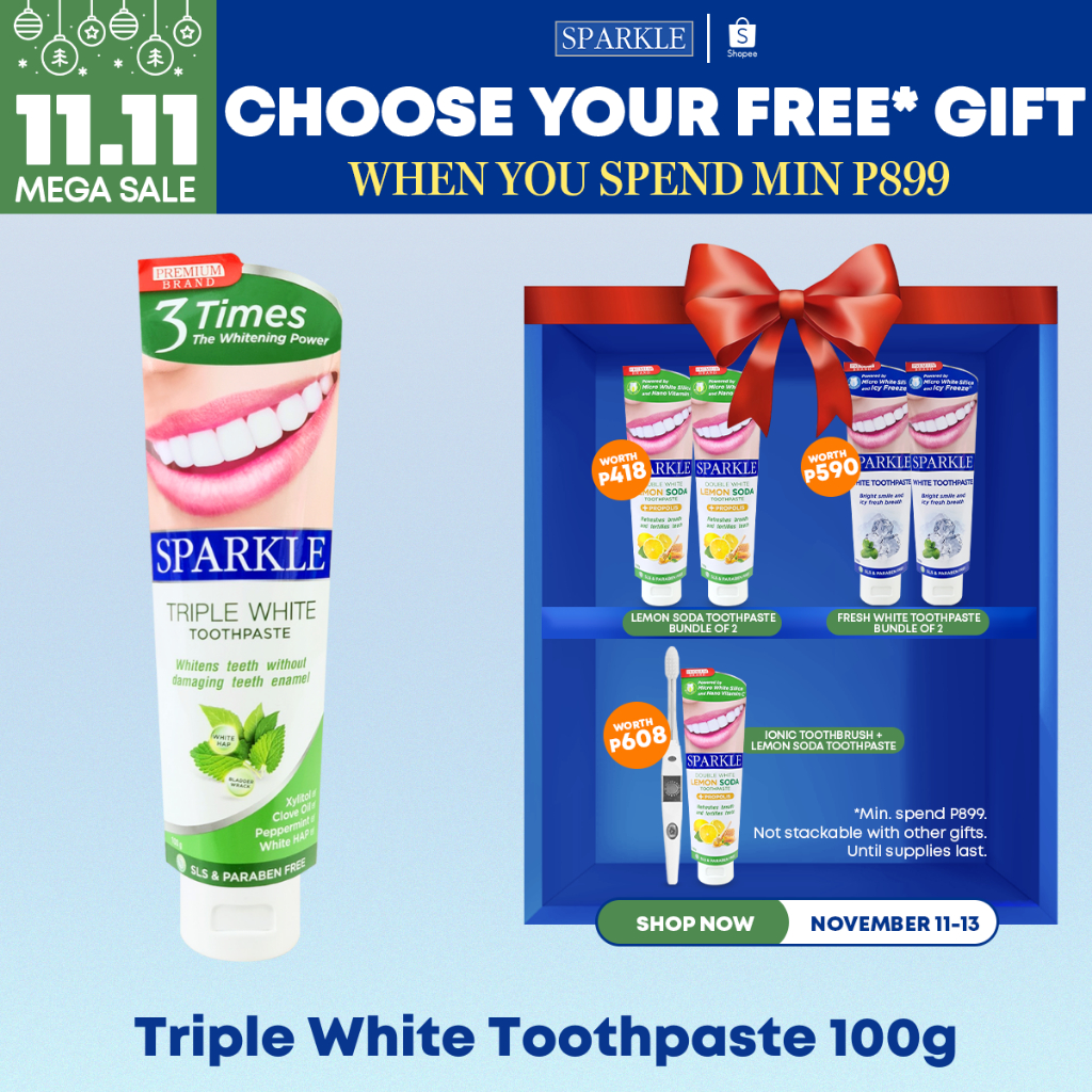 SPARKLE Triple White Healthy Whitening Toothpaste 100g | Shopee Malaysia