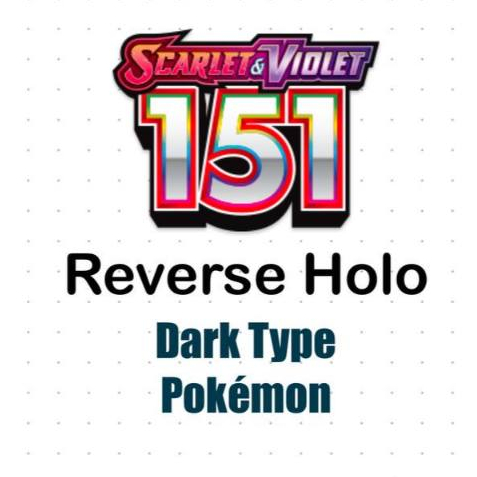 Reverse Holo 151 Dark Dragon Type Pokemon from Scarlet and Violet Set ...