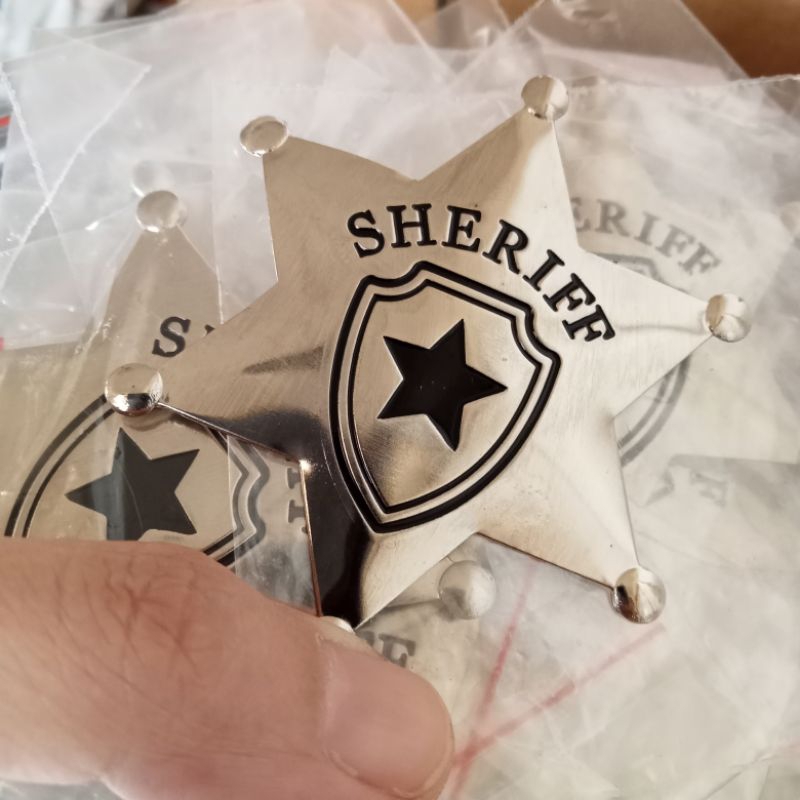 Metal Hexagonal Sheriff Emblem Pin 10 pcs | Shopee Malaysia