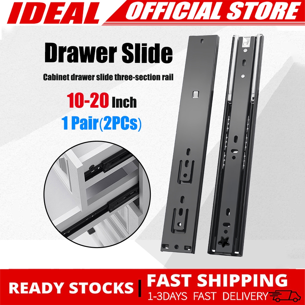 2pcs Drawer Slide Soft Close Keyboard Drawer Slide For Desk Drawer Rail Heavy Duty Drawer Guide