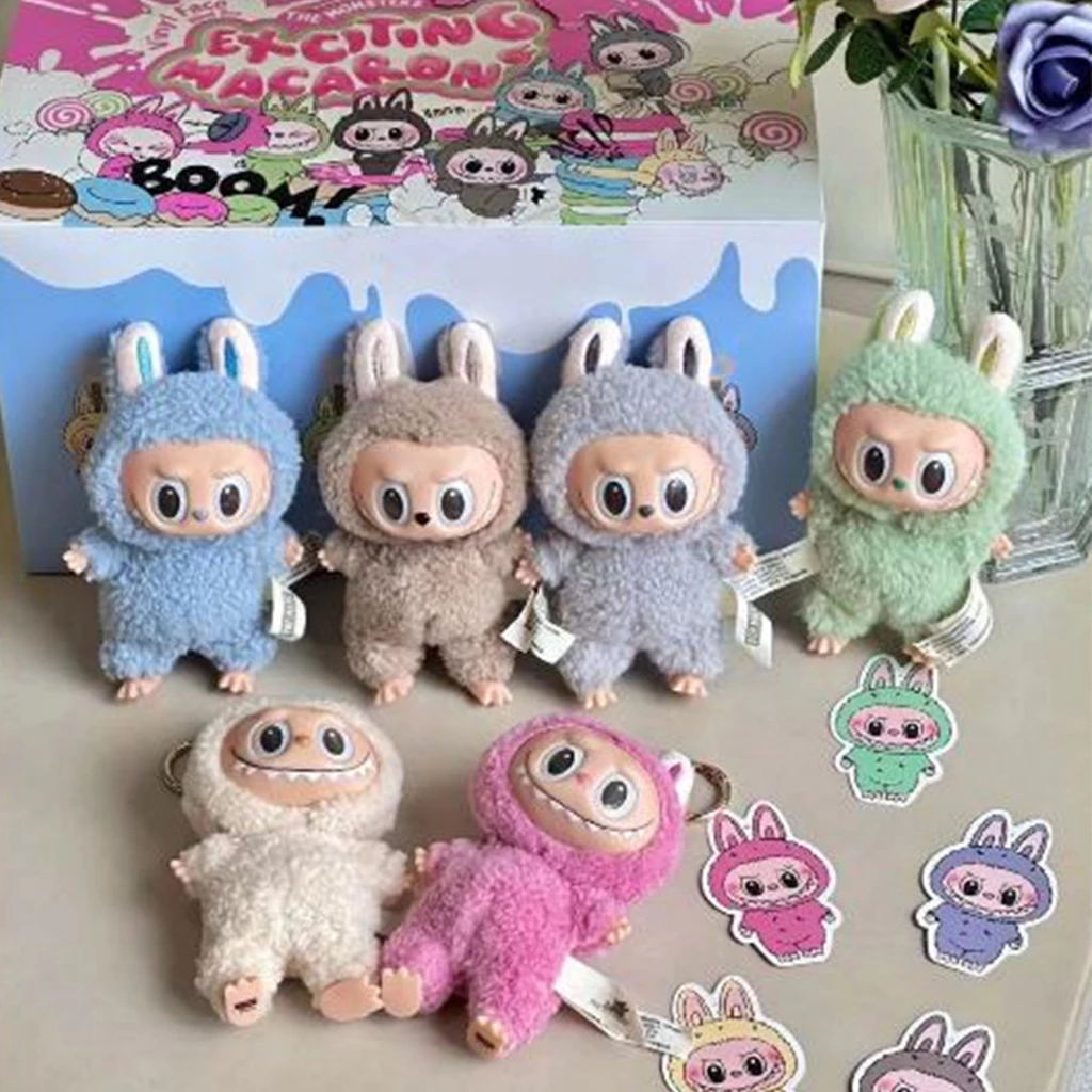 Popmart Labubu Macaron Series Blind Box Plush Doll Keychain Cute bunny ...