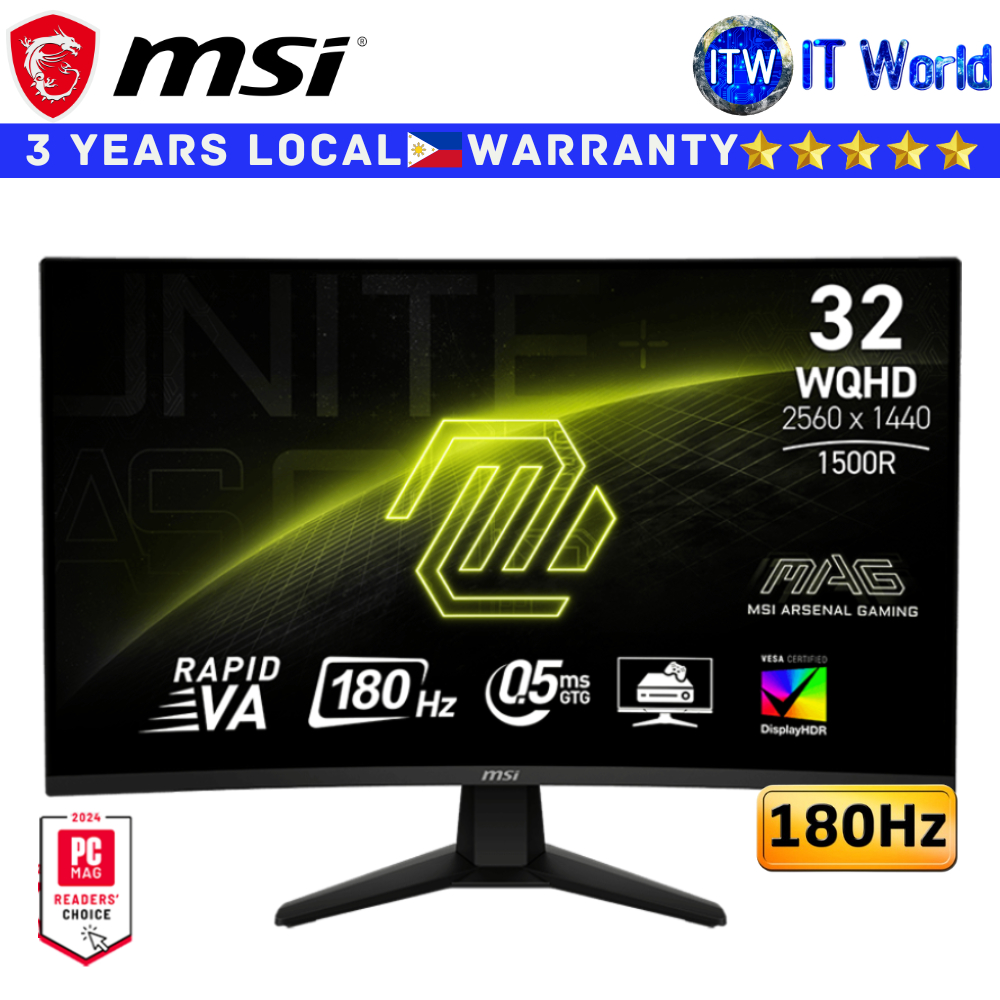 MSI Curved Gaming Monitor MAG 32CQ6F 31.5" WQHD / 180Hz / Rapid VA / 0 ...