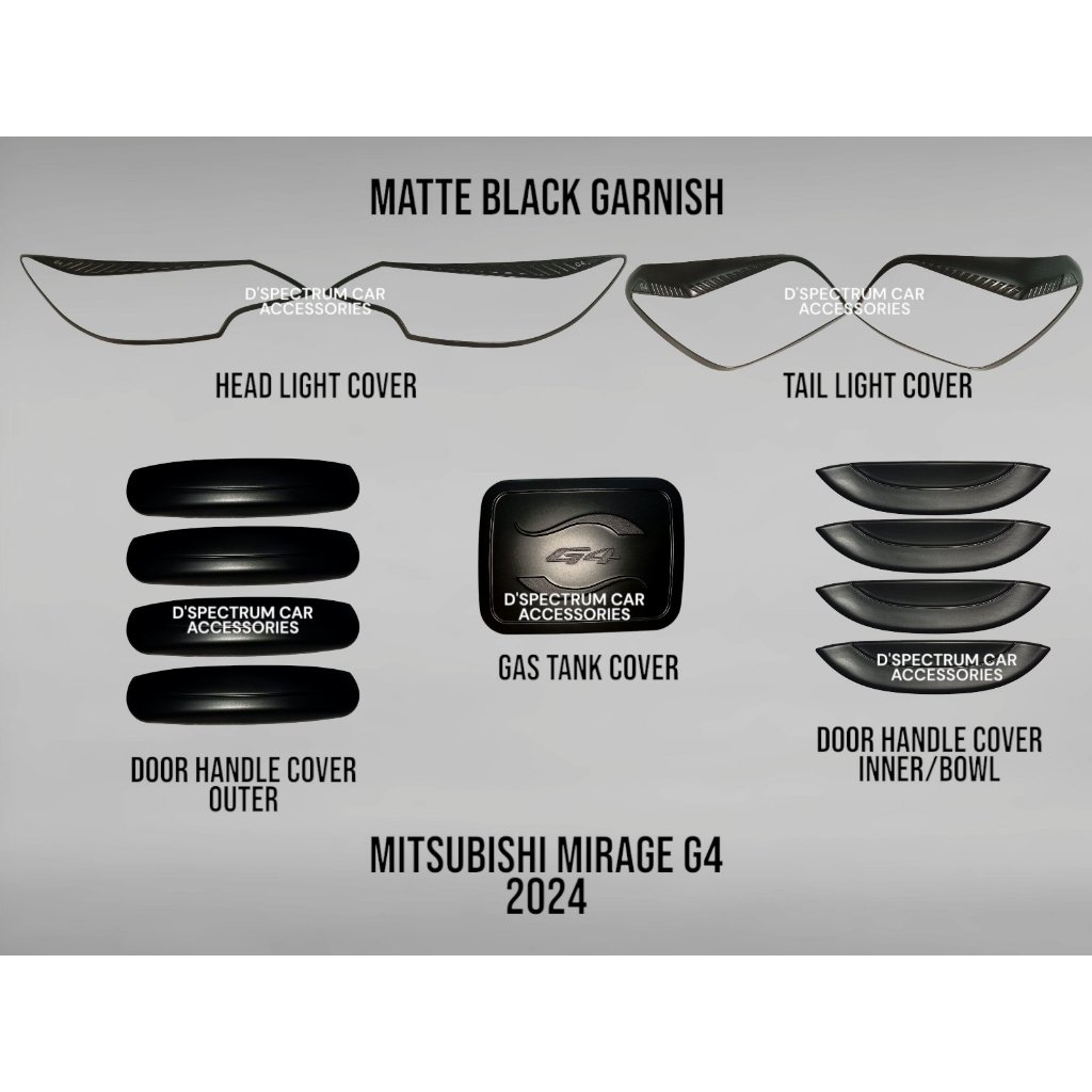 FULL SET/COMMBO SET/ GARNISH FOR MITSUBISHI MIRAGE G4 (2024) MATTE ...